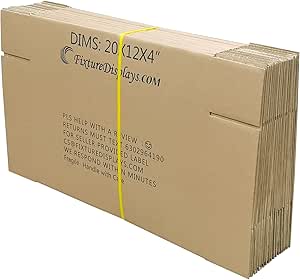 Amazon.com: FixtureDisplays® 20 Pack 20 X 12 X 4" Shipping Boxes ...