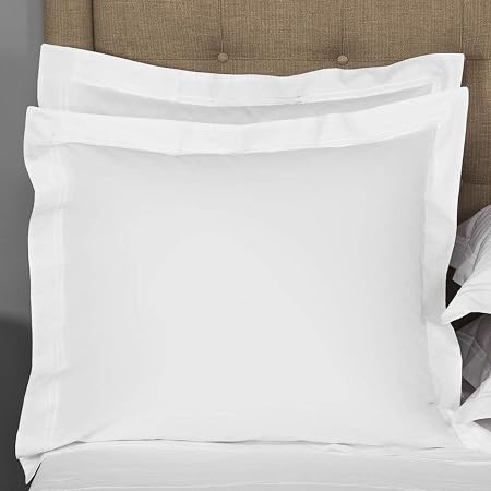 Amazon.com: European Square Pillow Shams Set of 2 White 600 Thread ...