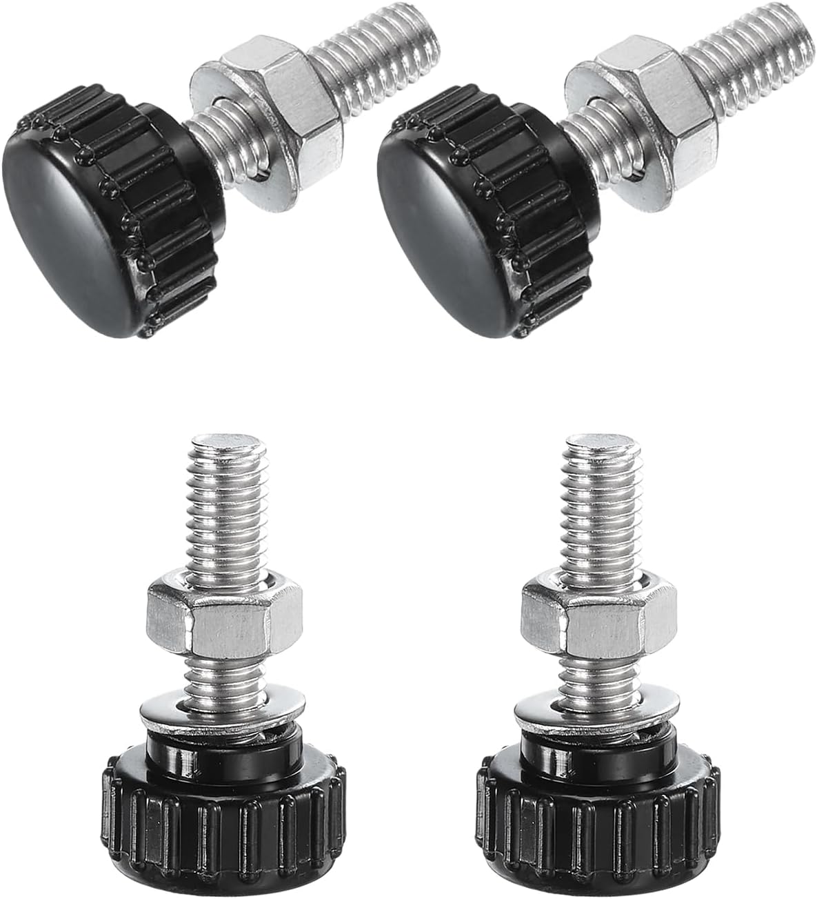 Amazon.com: uxcell 4 Sets Knurled Knobs Thumb Screws with Nuts Washers, Metric M6 x 20mm Male ...
