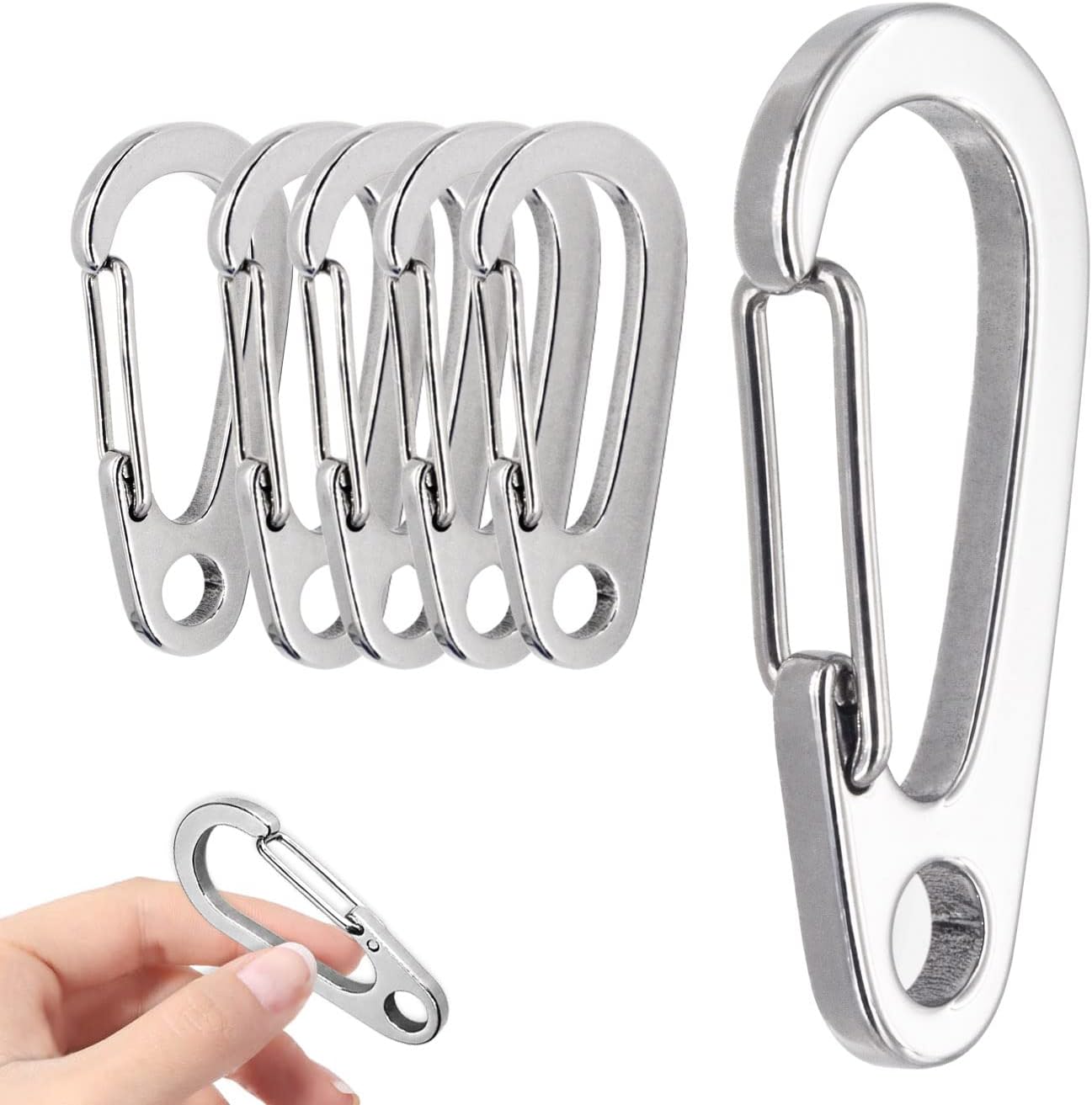 Amazon.com: 10PCS 1.77 Inch Stainless Steel Clip Spring-Snap Hook,EDC ...