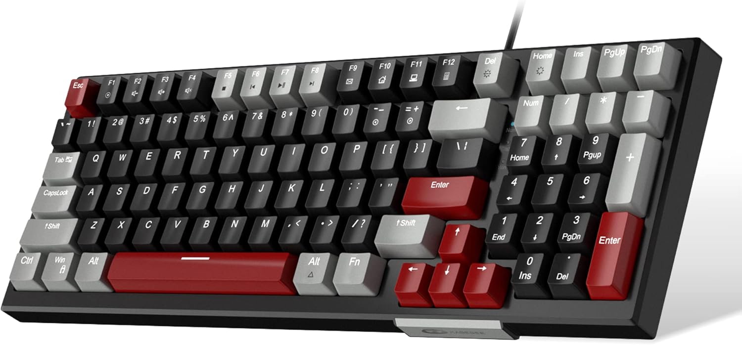Mechanical Gaming Keyboard, Linear Red Switches Gaming Keyboard,Wired ...