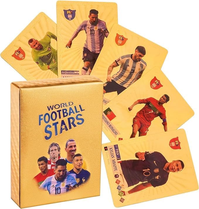 Bestie toys World Cup Football Soccer Star 55 PCS Gold Foil Card ...