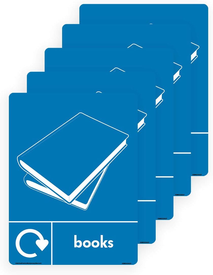 Amazon.com: WRAP Recycle Books with Books Icon & Logo Signs - WRAP ...