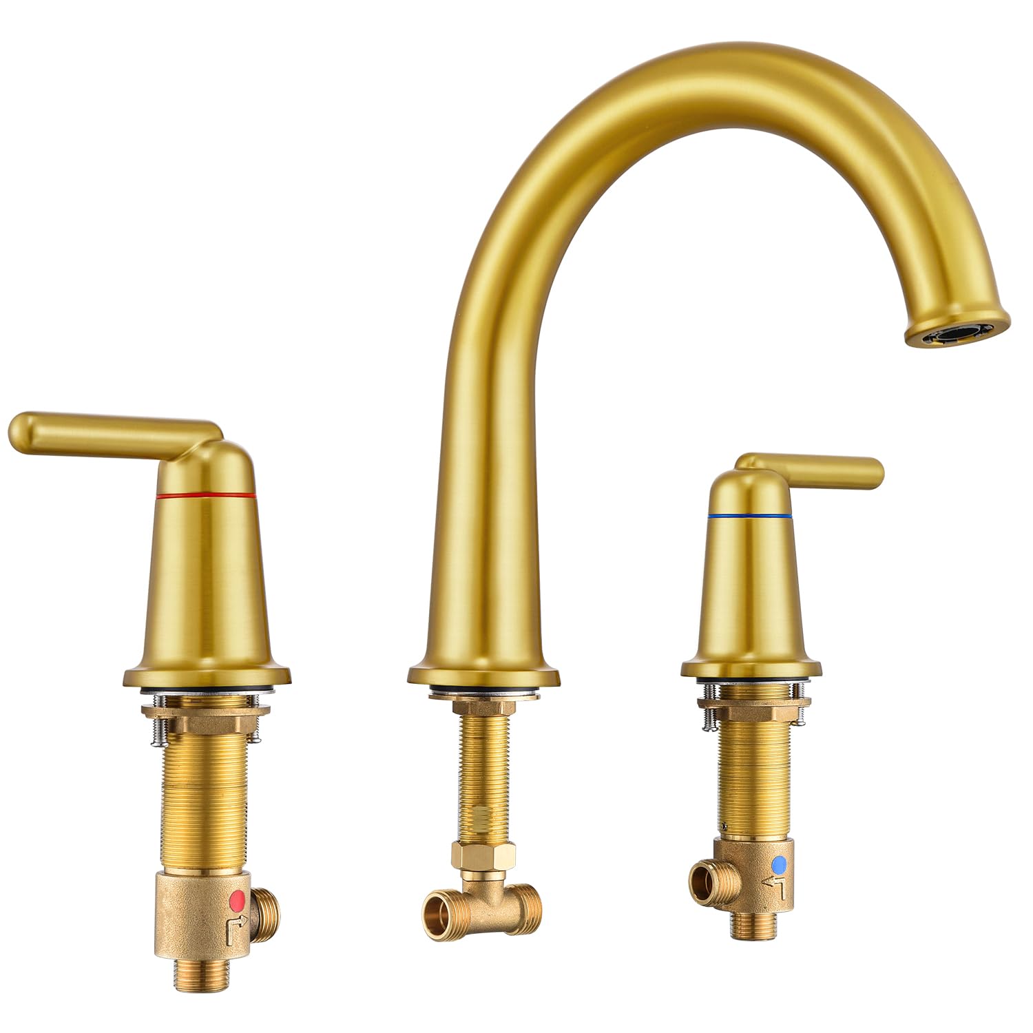 Wintap Brushed Gold Roman Bathtub Faucet 2-Handle Tub Filler with Valve ...