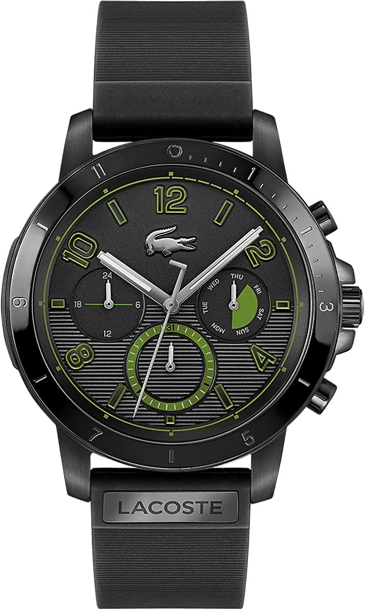Lacoste Men's Black Dial Black Silicone Watch - 2010986: Buy Online at ...