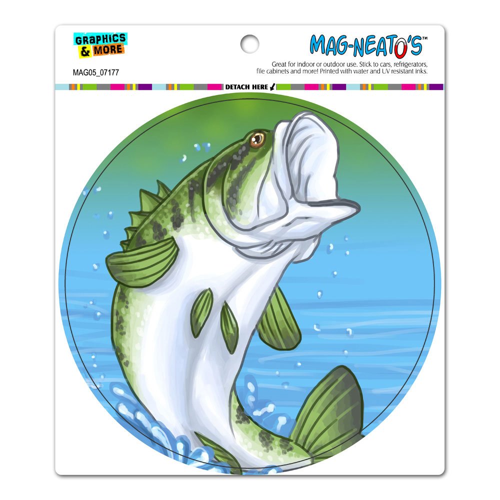 Amazon.com: Bass Fish Jumping Out of Water - Fishing Circle Automotive ...