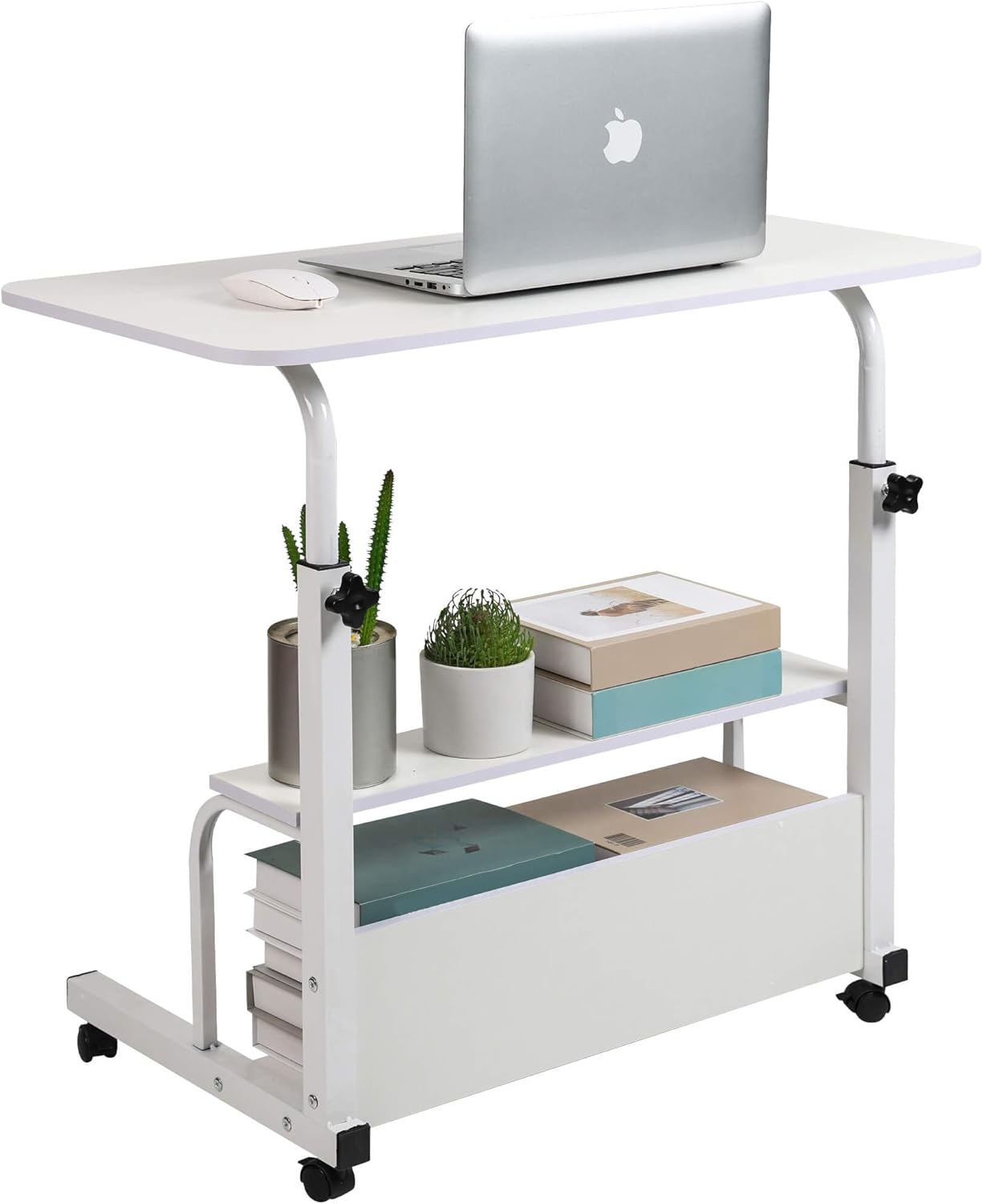 Amazon.com: Adjustable Height Mobile Computer Desk for Small Space ...