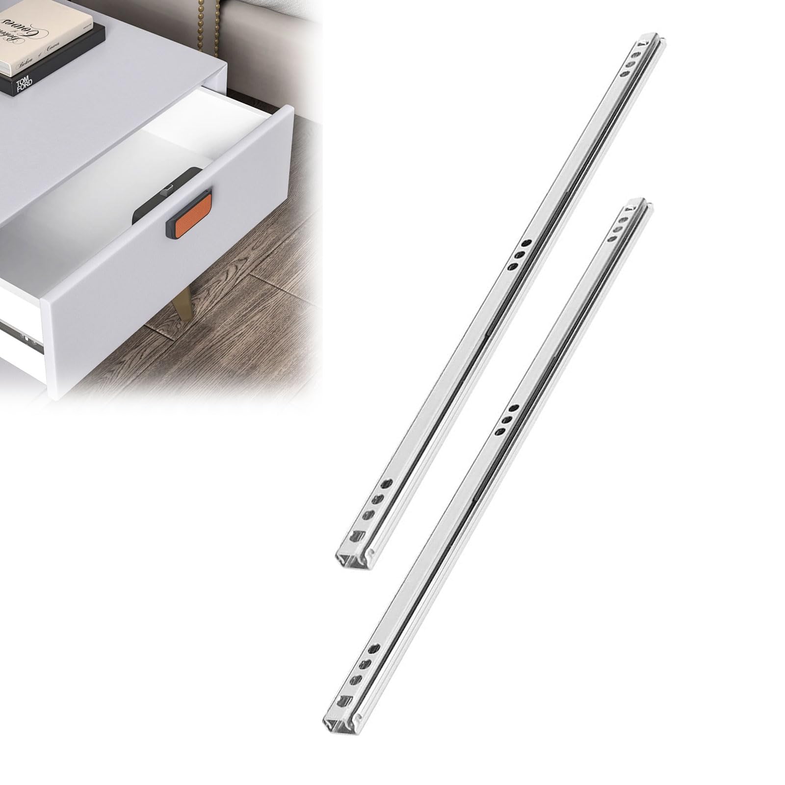 Soft Close Drawer Slides,14 inch Drawer Slides Mount Rails Ball Bearing ...