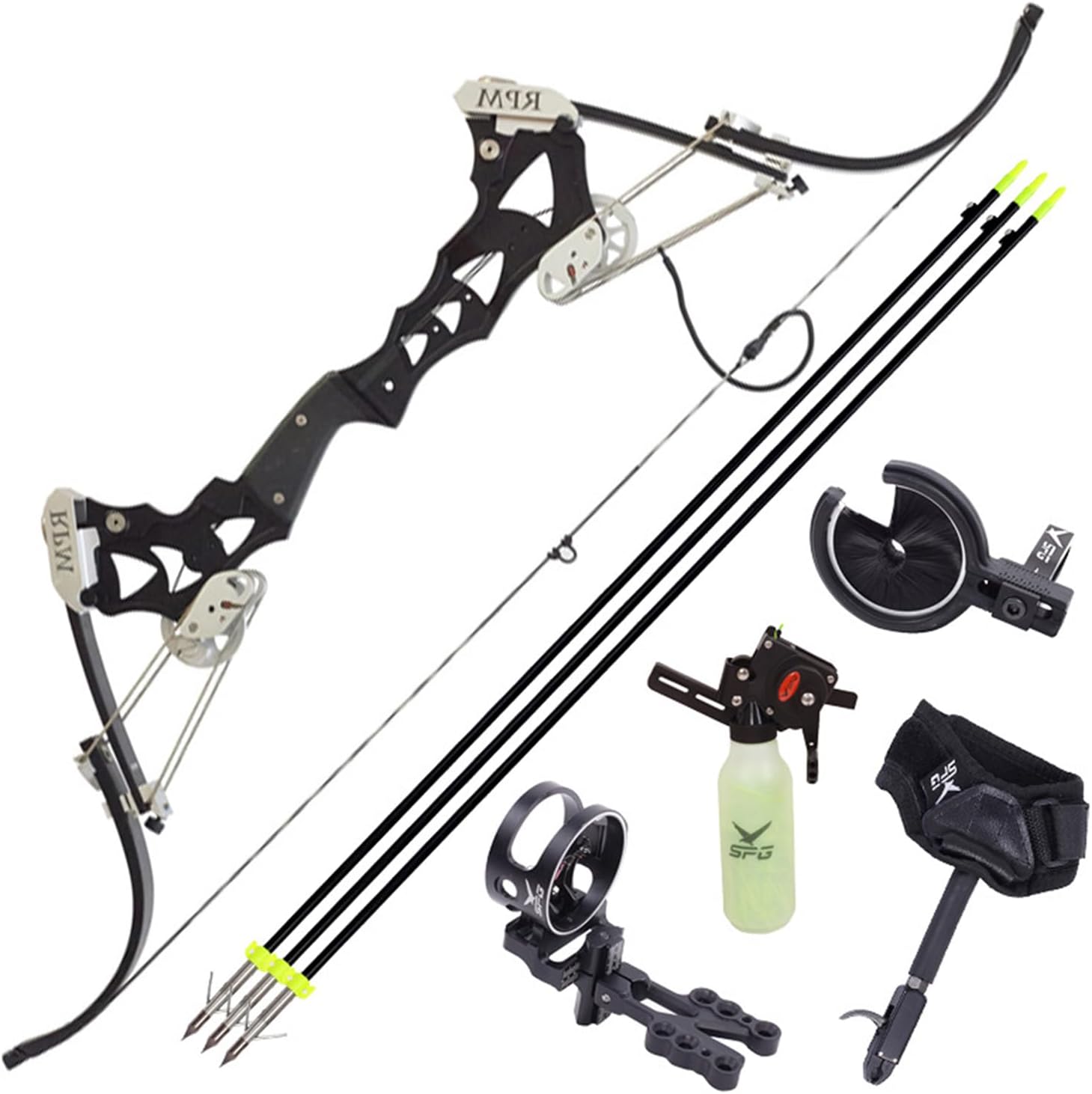 30-55lbs Archery Compound Bow and Arrow Recurve Bow Set Hunting Fish ...