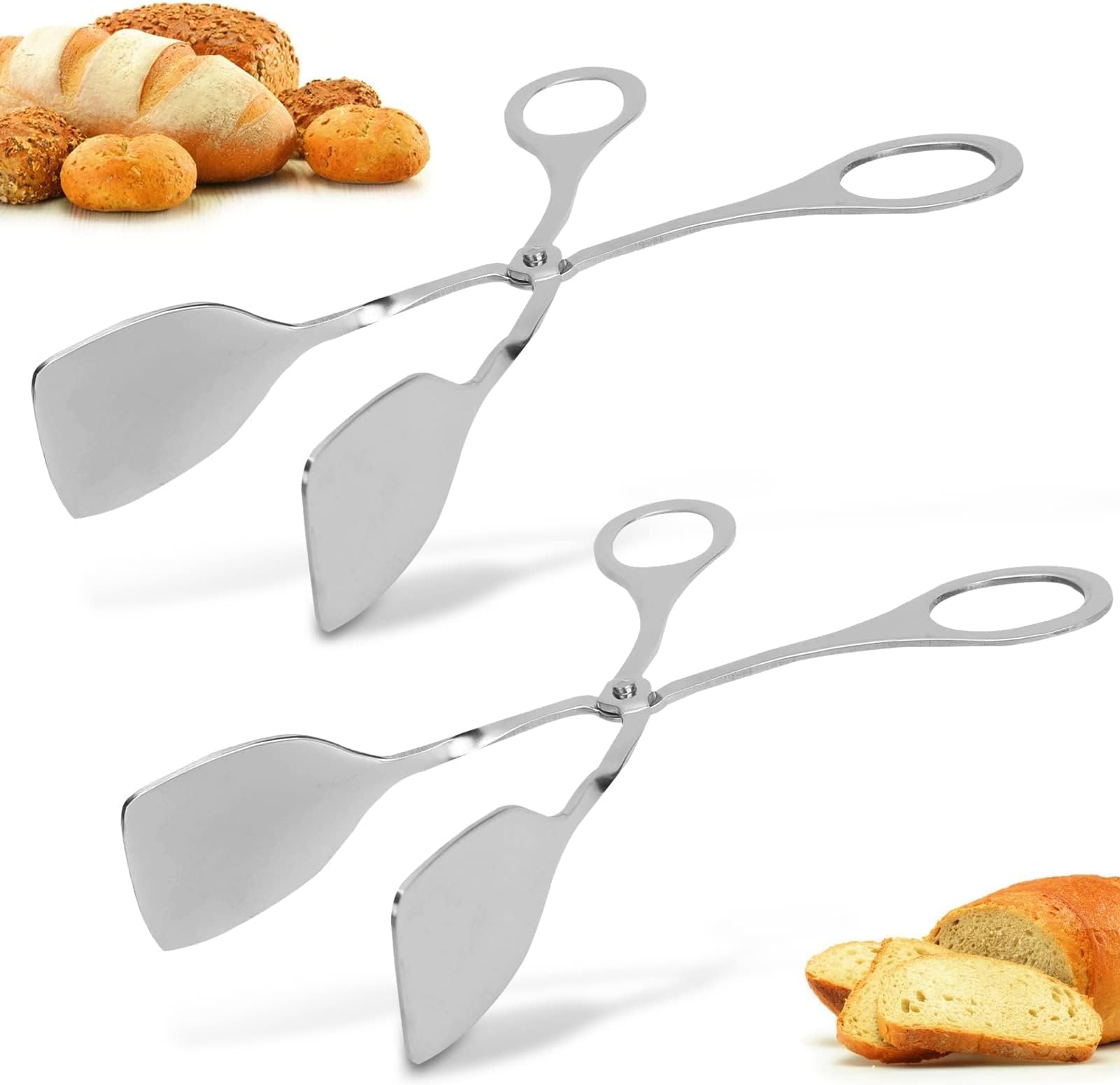 Amazon.com: 2 Pcs Tongs for Serving Food, Serving Tongs Stainless Steel ...