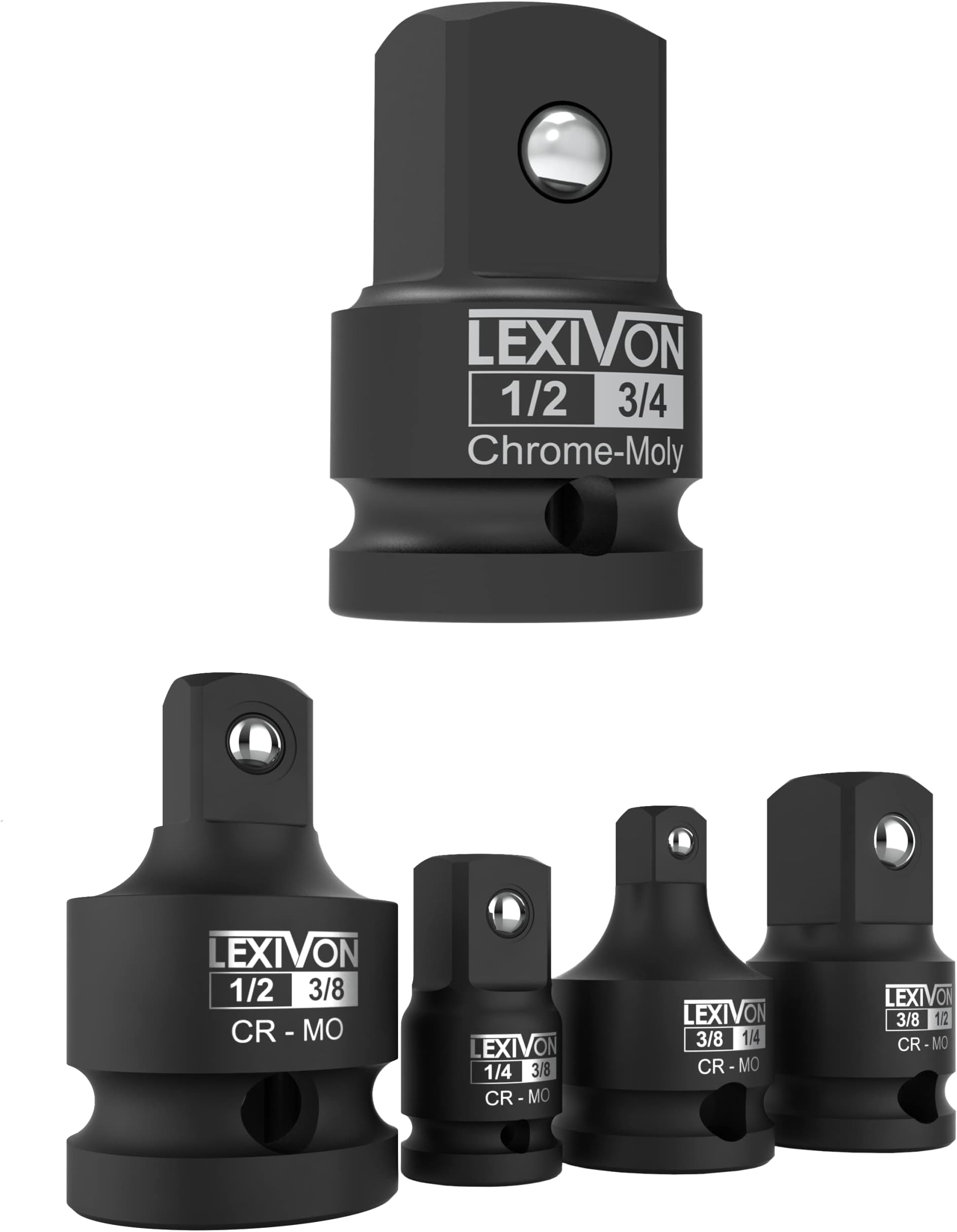 Amazon.com: LEXIVON Impact Socket Adapter and Reducer 4-Piece Set | 1/4 ...