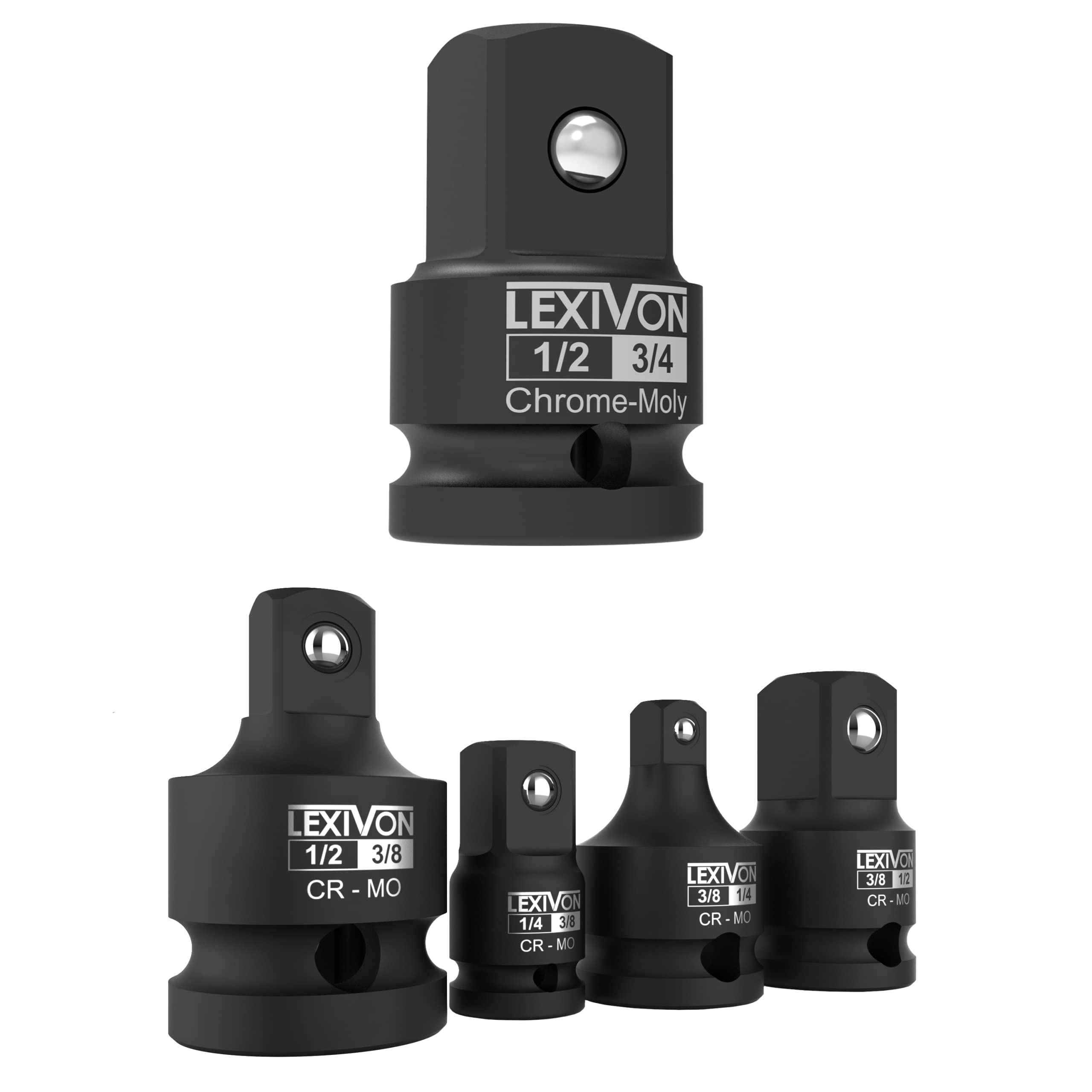 Amazon.com: LEXIVON Impact Socket Adapter and Reducer 4-Piece Set | 1/4 ...