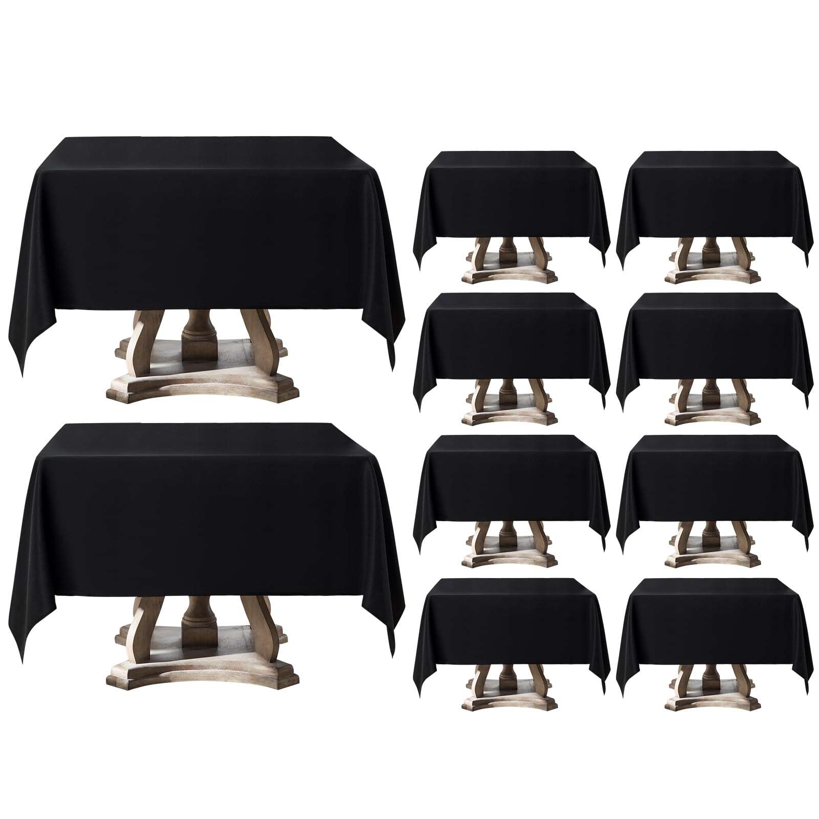Amazon.com: Aocoz 10 Pack Square Tablecloth 52 x 52 Inch Black ...
