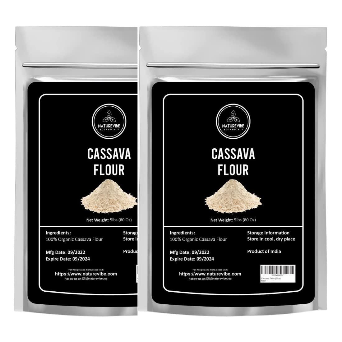 Amazon.com : Naturevibe Botanicals Cassava Flour, 4lbs | Used for ...