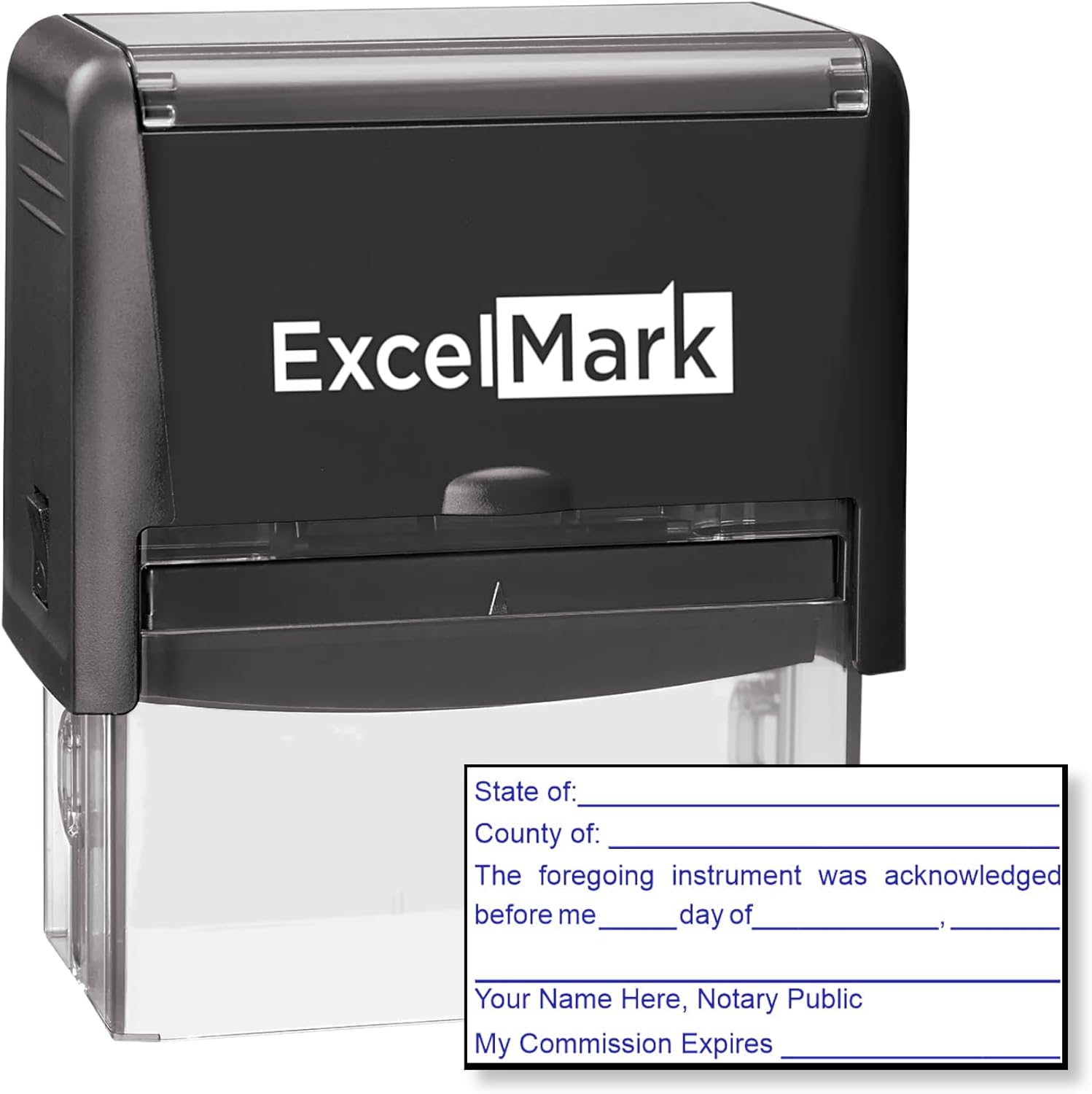 ExcelMark Notary Acknowledgement Stamp - Blue Ink : Amazon.ca: Office ...