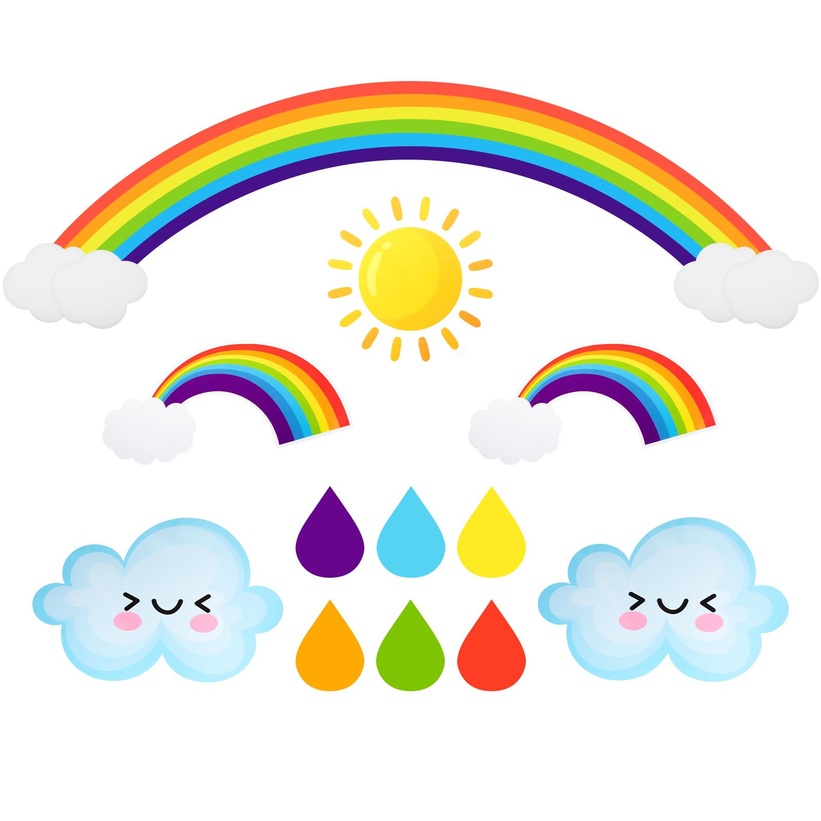 Snapklik.com : 21 Pcs Jumbo Rainbow Cardboard Cutout Rainbow Bulletin ...