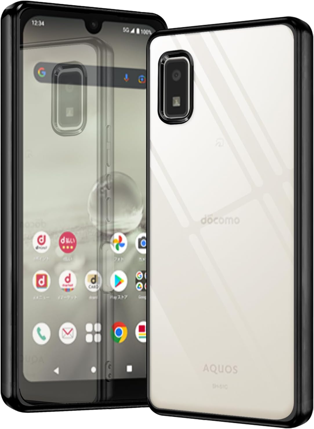 Amazon.co.jp: AQUOS wish AQUOS wish2 ケース ブラック 耐衝撃 落下防止【SH-51C SHG06】 軽·薄型 ストラップホール付き 柔軟 砂艶消しの質感 ...