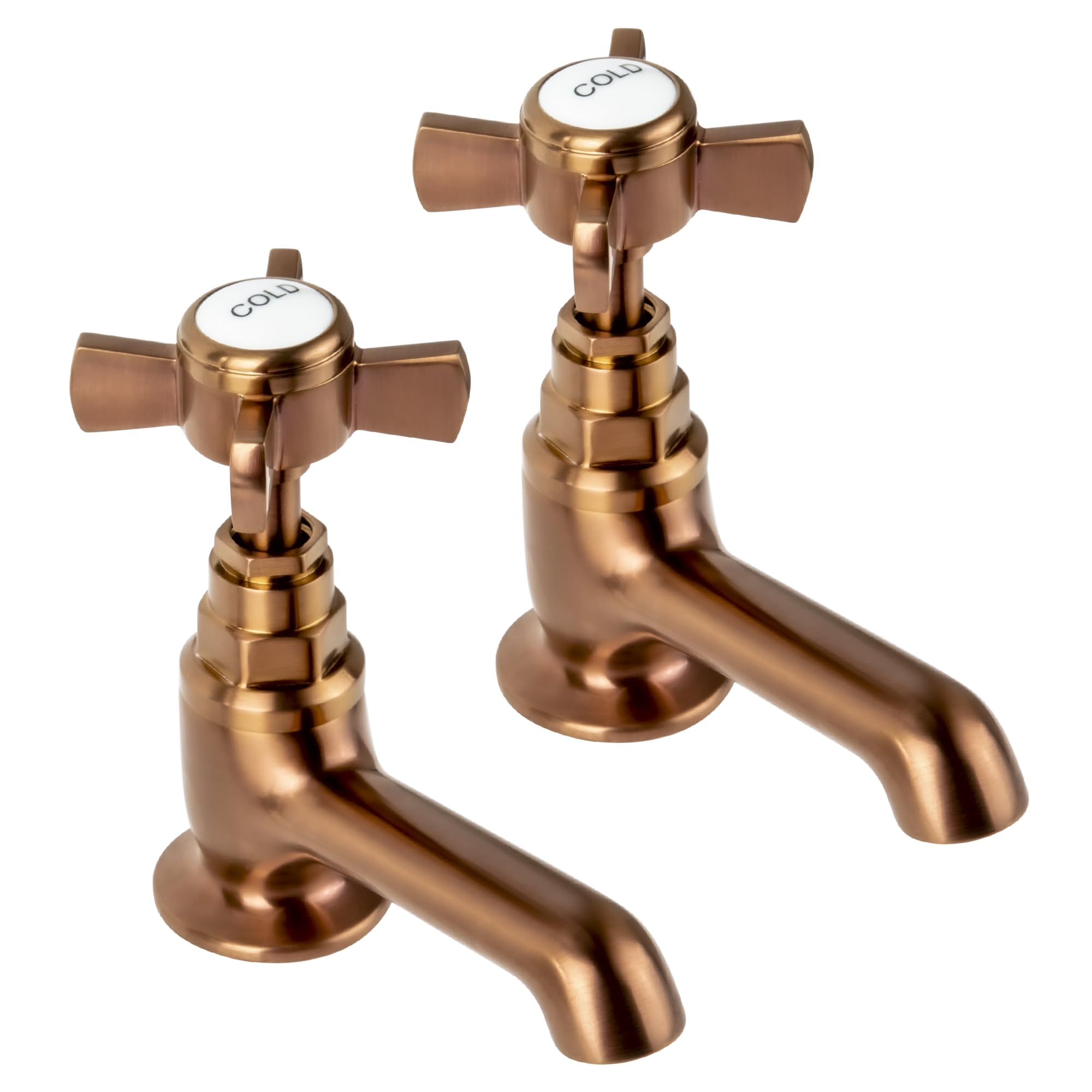 Traditional Basin Taps Pair Hot and Cold for Bathroom Sink Victorian ...
