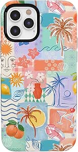 Amazon.com: Casely iPhone 12/12 Pro Case | Tropical Heat | Beachy Collage | Compatible with ...