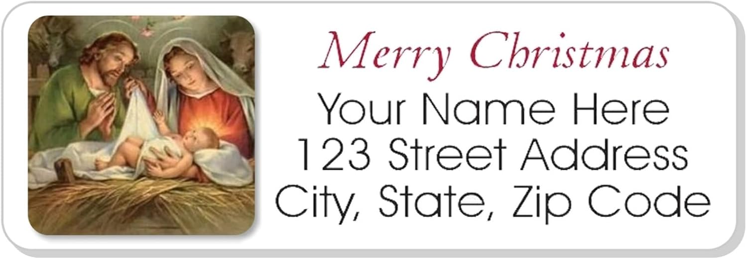 Amazon.com : Christmas Return Address Labels Personalized - Set of 60 ...