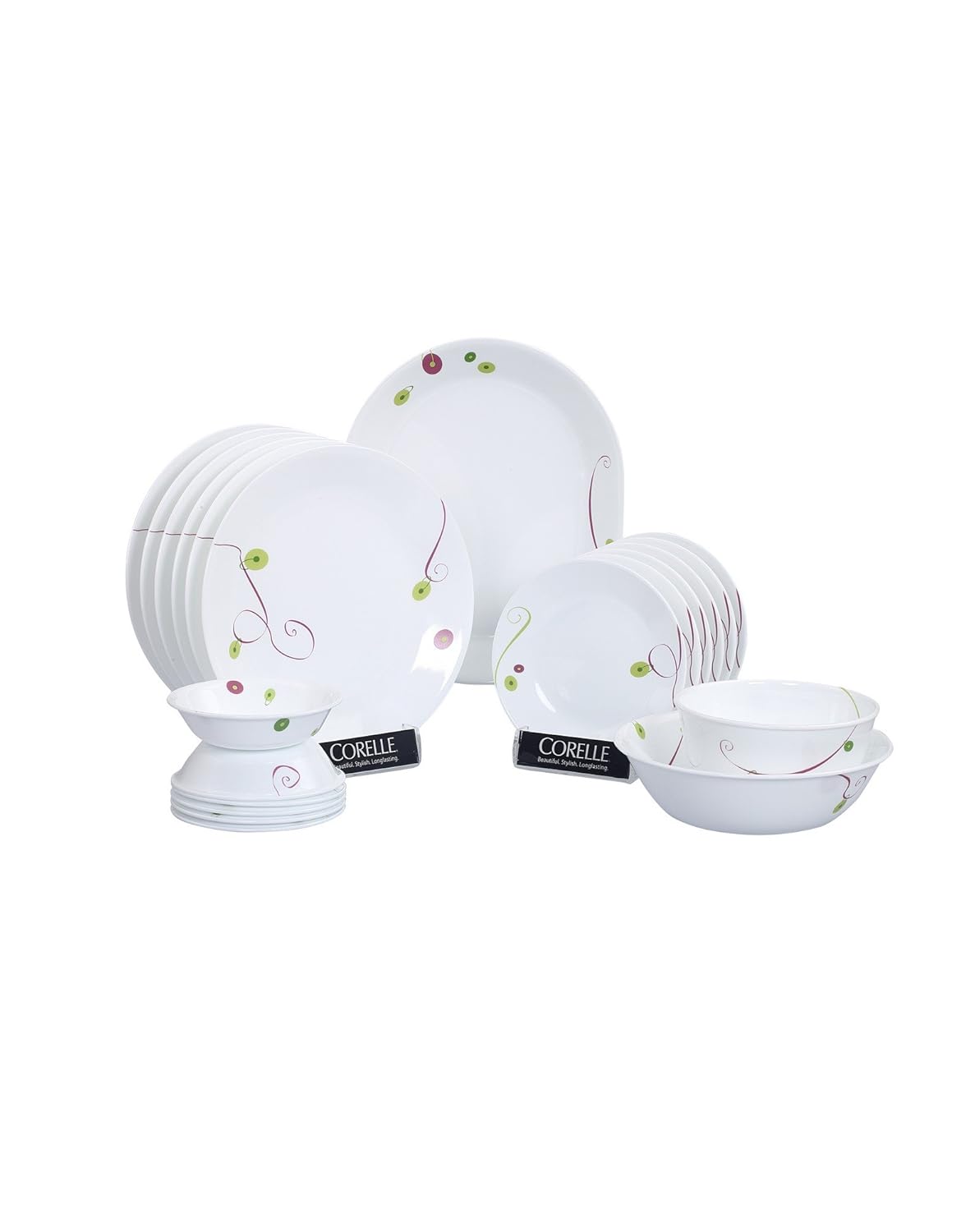 Buy Corelle India Collection Royal Sequins Dinner Set, 21-Pieces ...