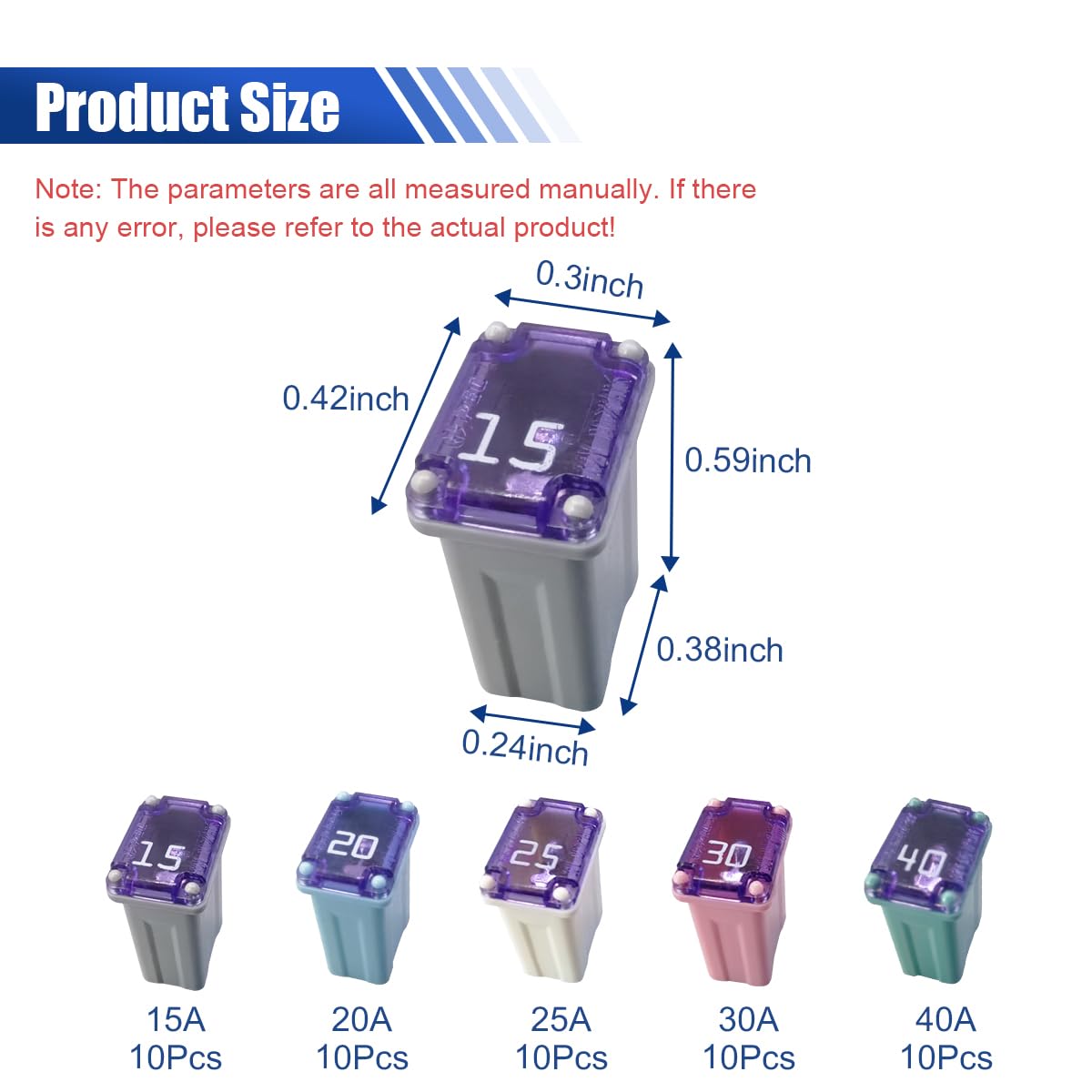 Snapklik.com : 10PCS 15 Amp Car Micro Cartridge Fuses - Slow Blow FMM ...