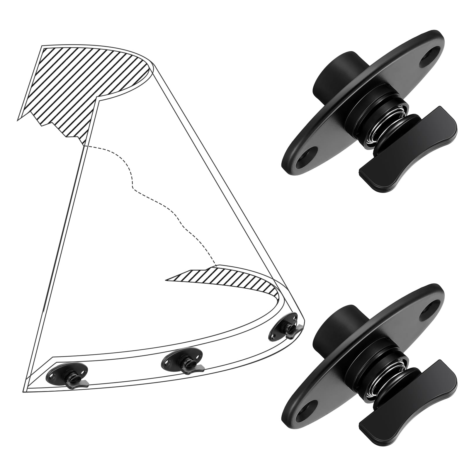 Snapklik.com : 10 Set Boat Windshield Fasteners Marine Windshield ...