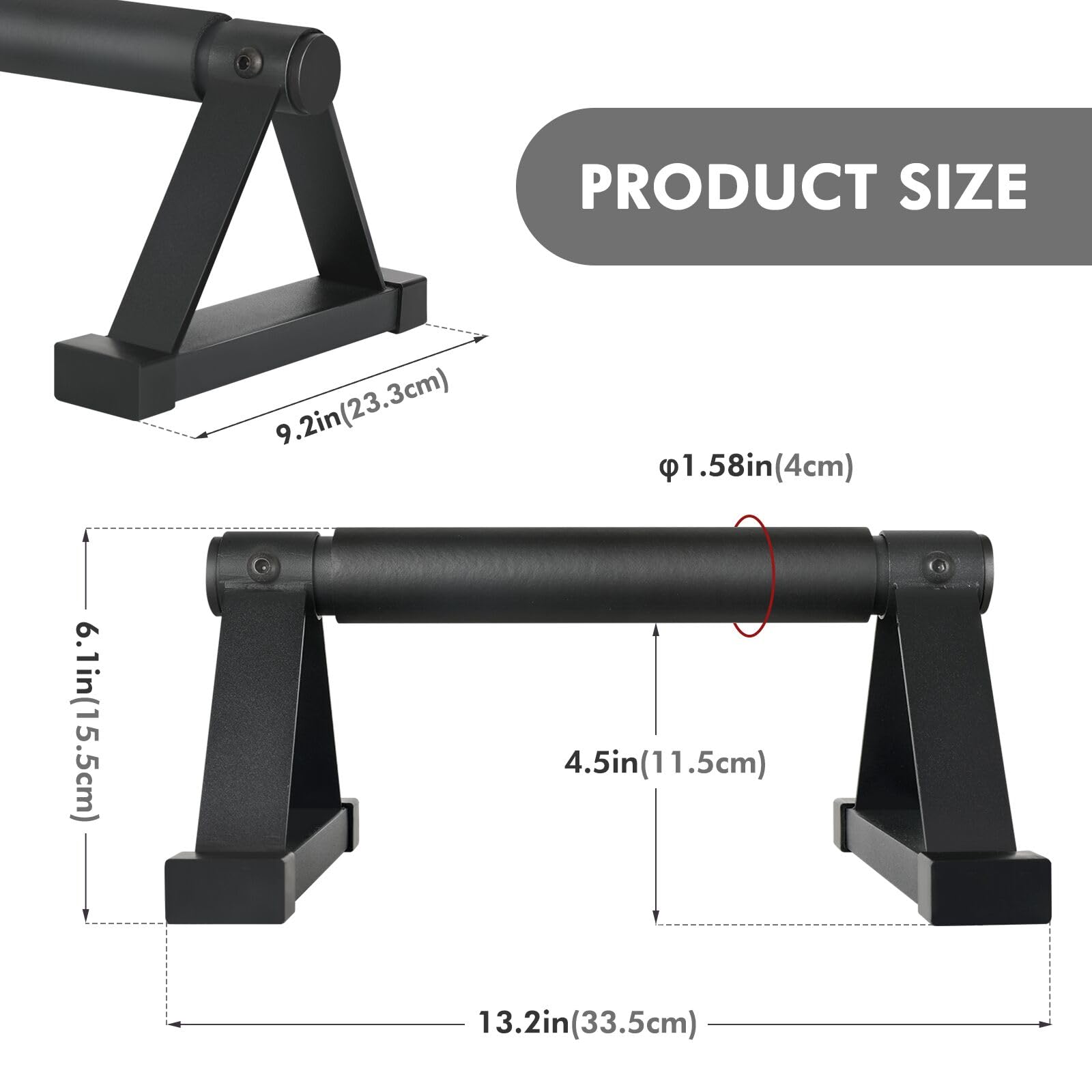 Snapklik.com : Wood Push Up Bars Parallettes Bars Anti-slip Handstand ...