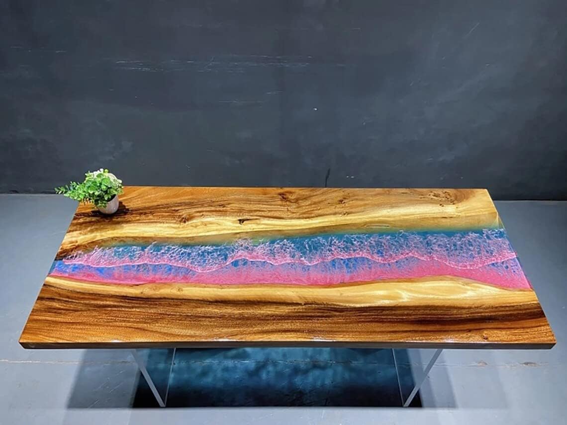 Amazon.com: TUZECH Epoxy Table Top Fully Customised Thick Resin River ...
