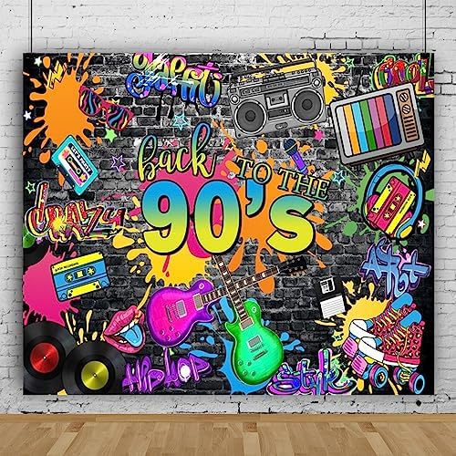 Amazon.com : 90s Backdrop for Party Decorations 10x8ft Hip Hop Graffiti ...