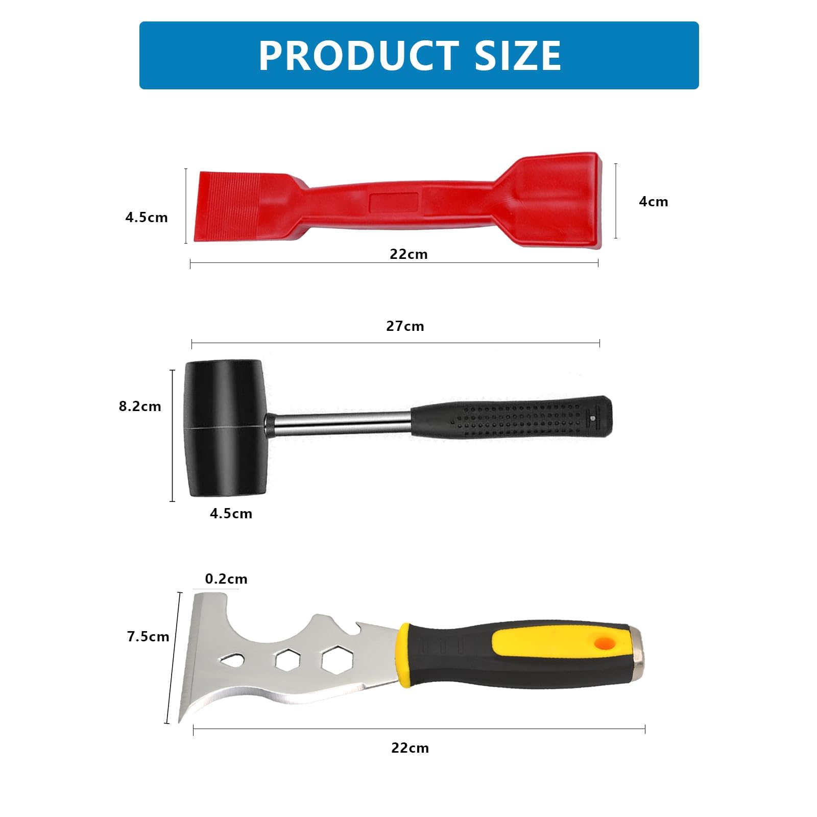 VZU 3PCS Window Glazing Tool Kit, Multi-Functions Glazing Tools Bundle ...