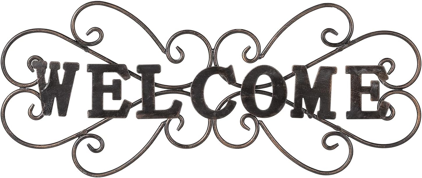 Amazon.com: Metal Welcome Sign Wall Decor, Welcome Sign Metal Wall Art ...