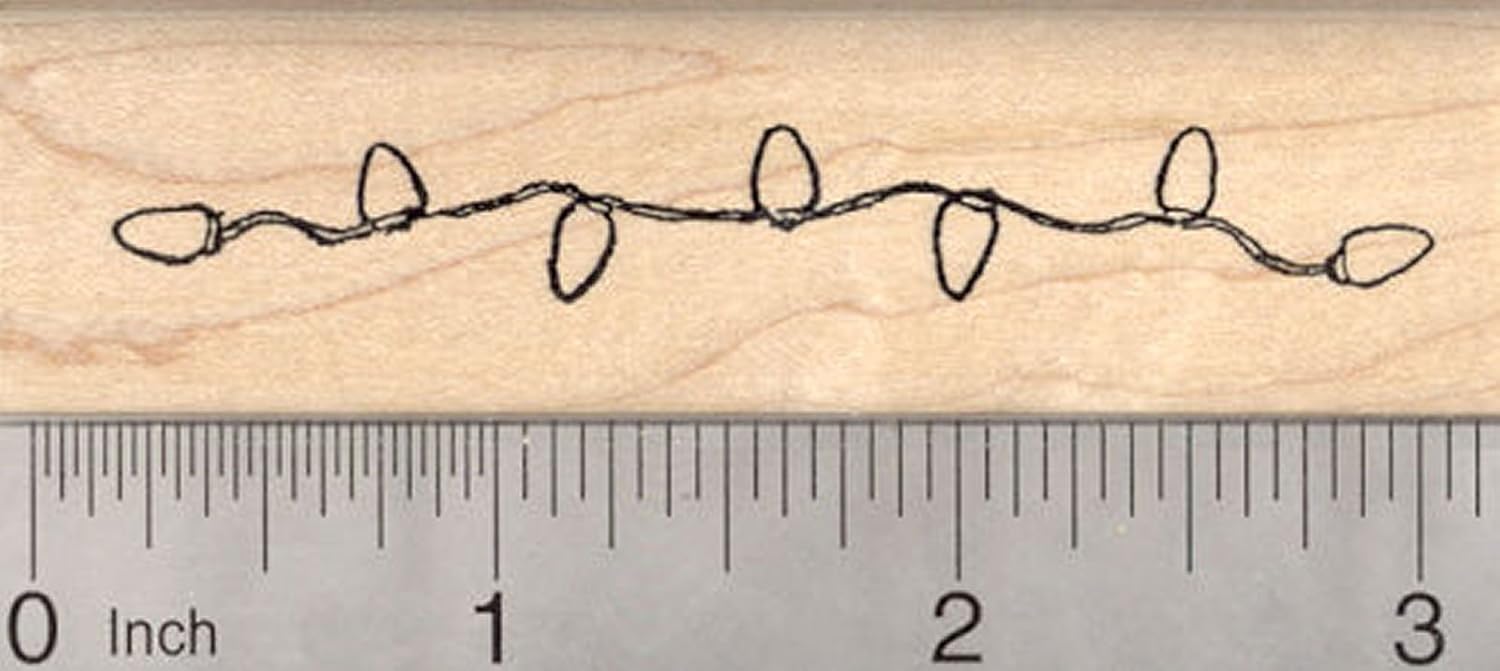 Amazon.com: Christmas Lights Rubber Stamp, Holiday Light String : Arts ...