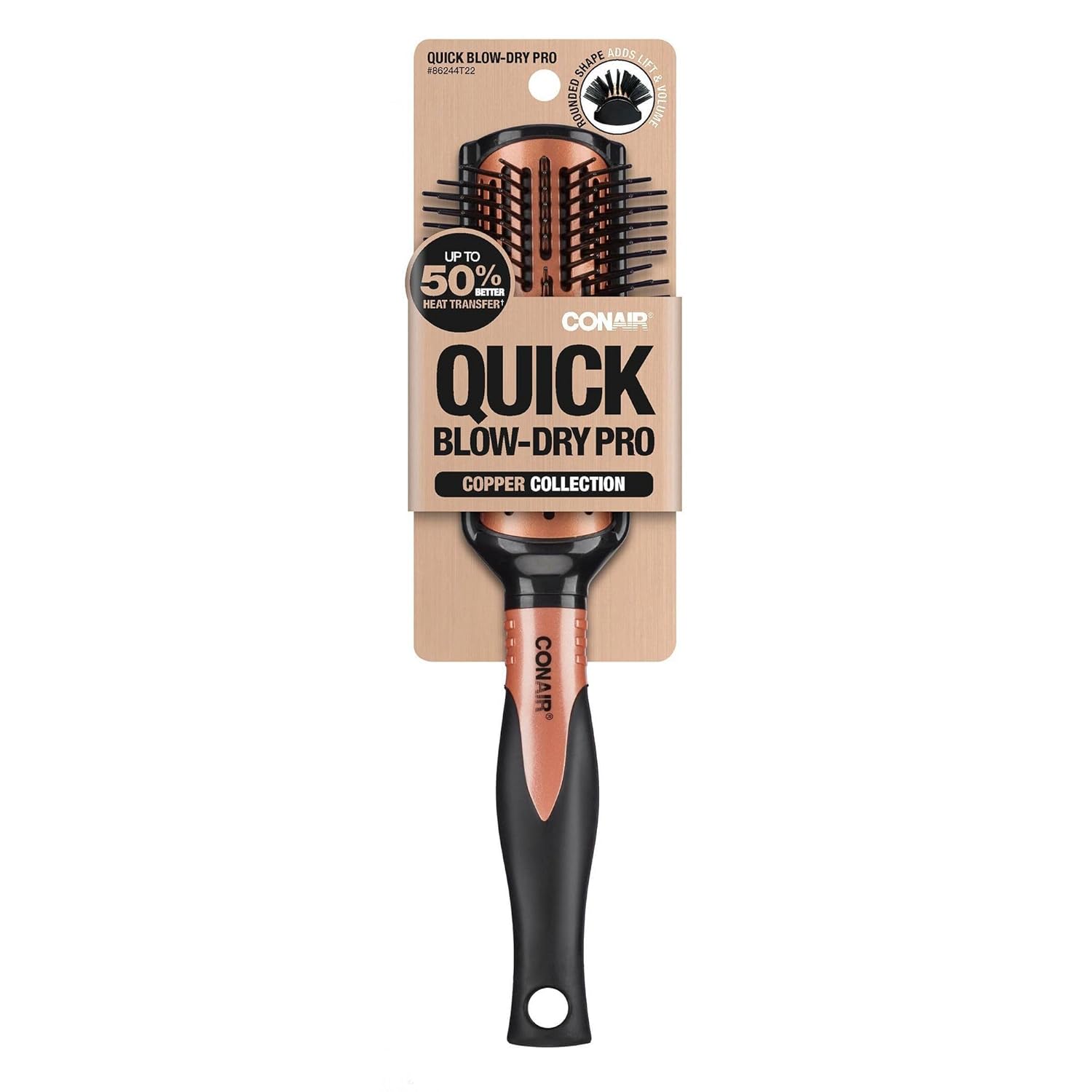 Amazon.com : Conair Quick Blow Dry Pro Copper Collection Round Hair ...