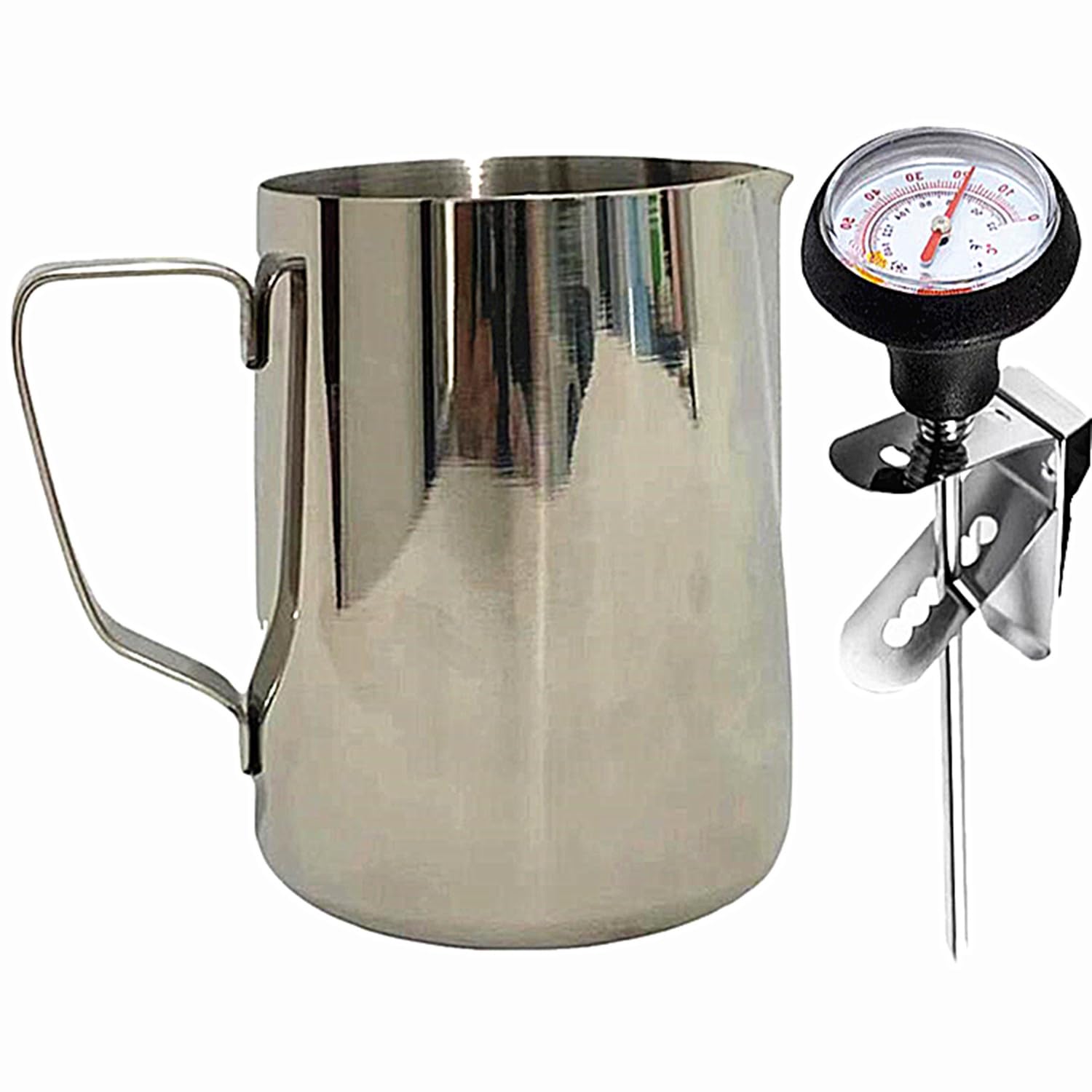 Amazon.com: Milk Frothing Pitcher with Thermometer for Steaming Milk ...