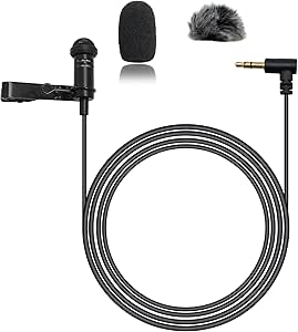 NewTH Lavalier Lapel Microphone Condenser Mic Condenser Wired Clip On ...