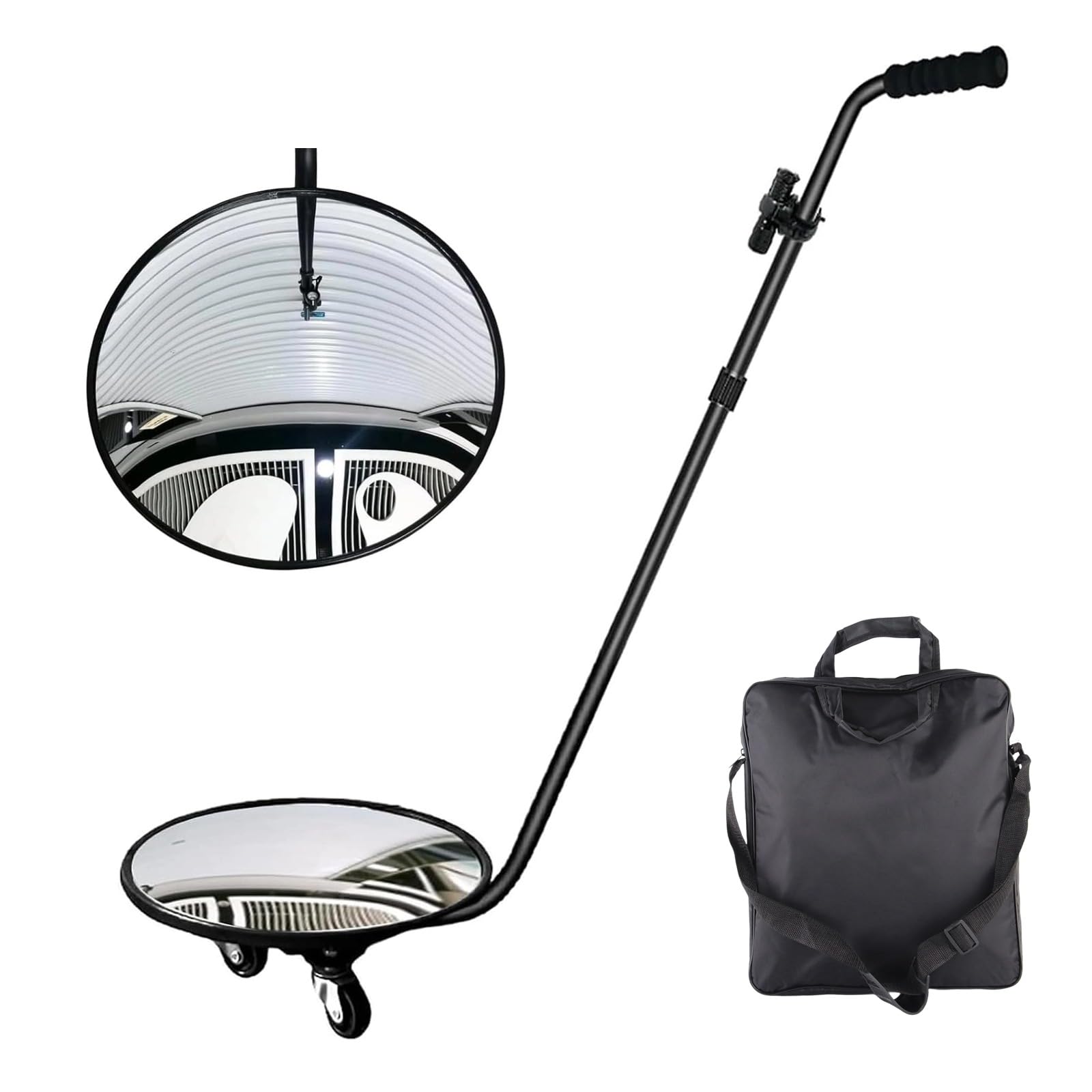 Telescoping Inspection Mirror, 360 Large 11.8 in Under Car Inspection ...