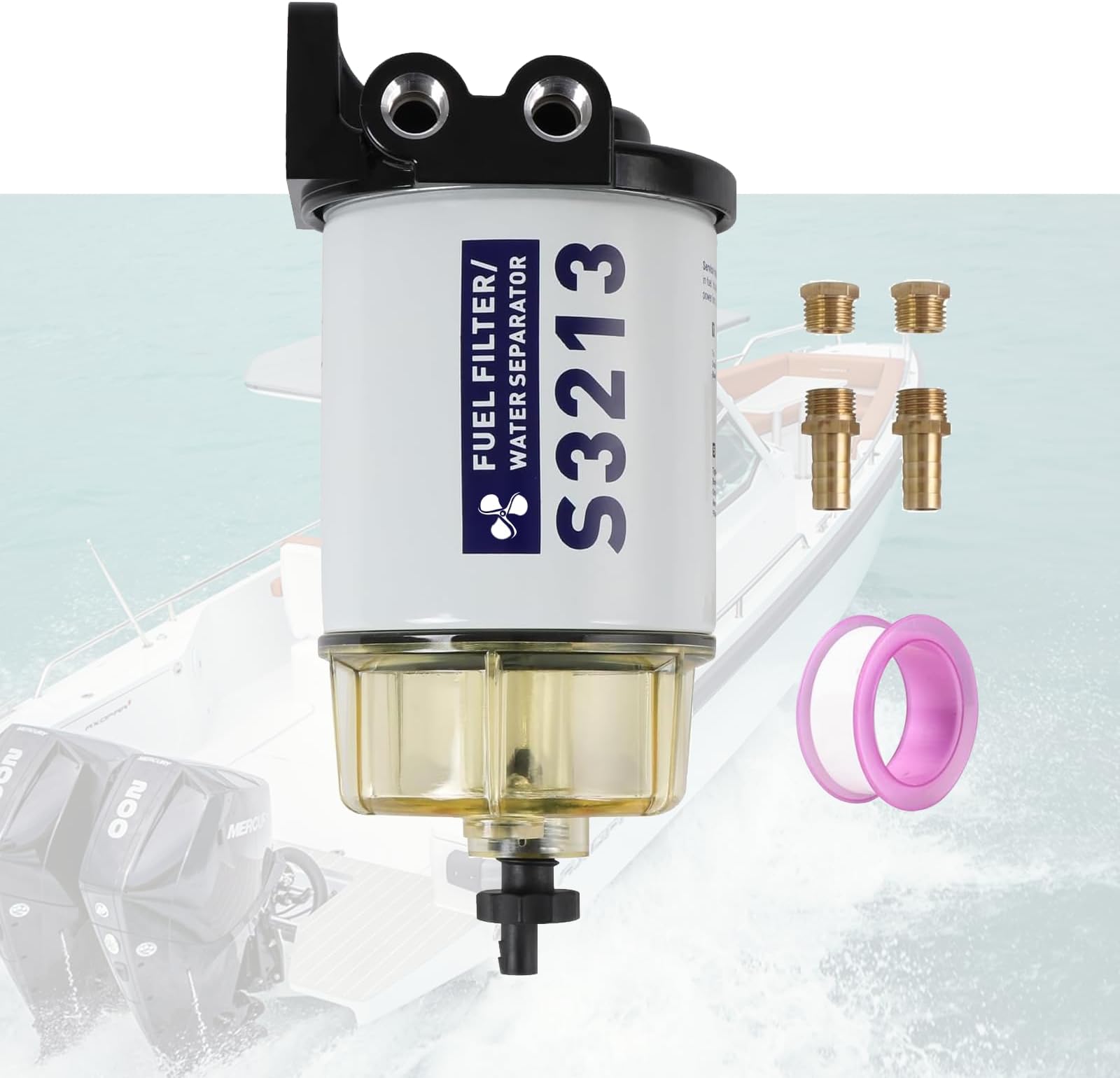 Amazon.com: Sierra 18-7848-2 1/4" Aluminum Marine Fuel Water Separator ...