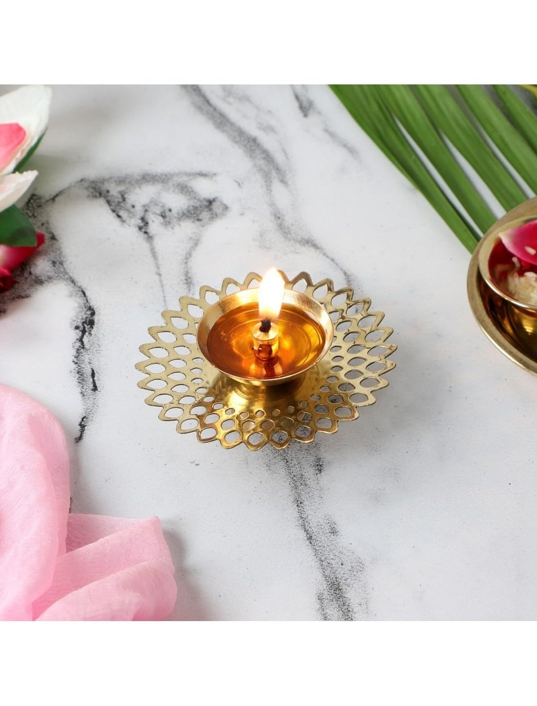 Buy Writings On The Wall Luxury & Stylish Gold Round Cutout Brass Diya ...