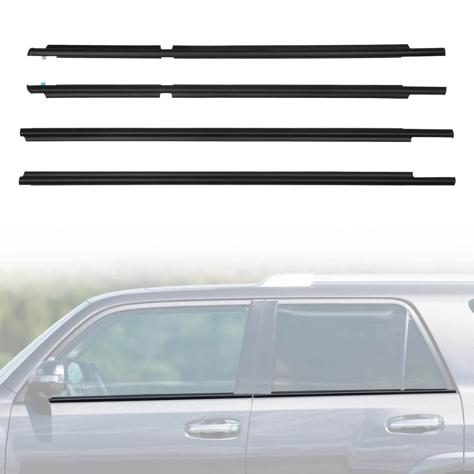 *See Notes* JDMON 4Pcs Weatherstrip Windows Trim Compatible with Toyota ...