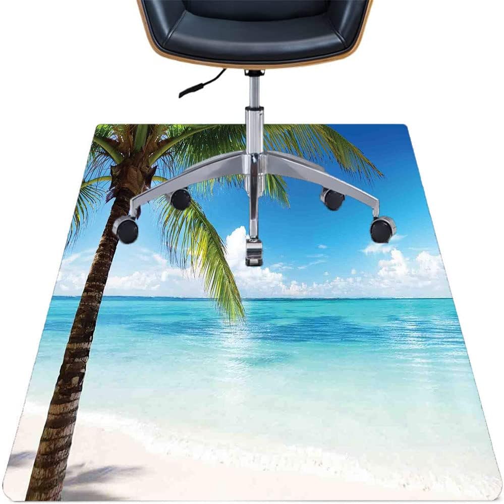 Amazon.com : Ocean Office Desk Chair Mat, Exotic Beach Water and Palm ...