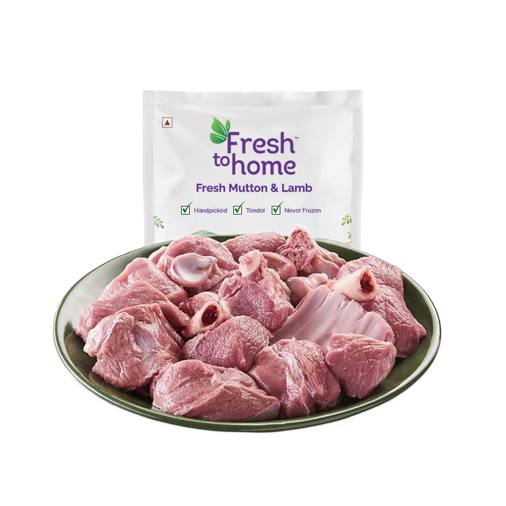 FreshToHome Lean Premium Tender Goat | Curry Cut | 480g to 500g Pack ...