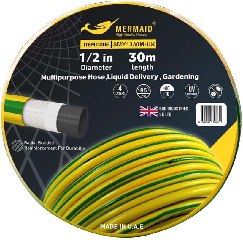 TW Wholesale 30 Metre Yellow Garden Hose Pipe - 30M Reinforced Heavy ...