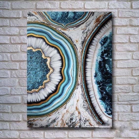 Rectangular Geode venom Eye Structure Resin Wall Art, Geode Resin Wall ...