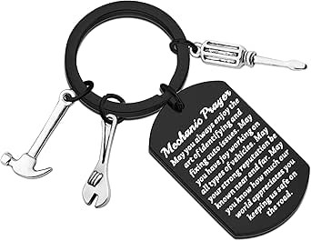 Amazon.com: UJIMS Mechanic Gift Mechanic Prayer Keychain Car Mechanic ...
