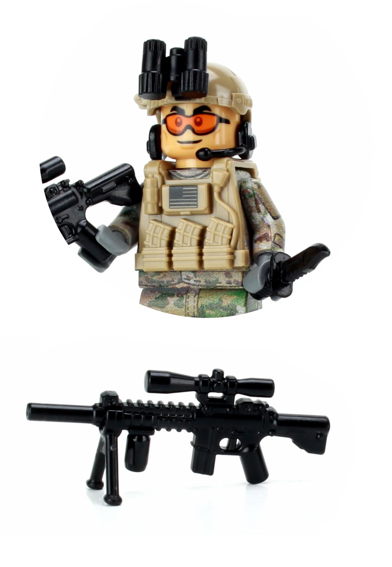 Amazon.com: Battle Brick Collectible Army Combat Sniper OCP Minifigure ...