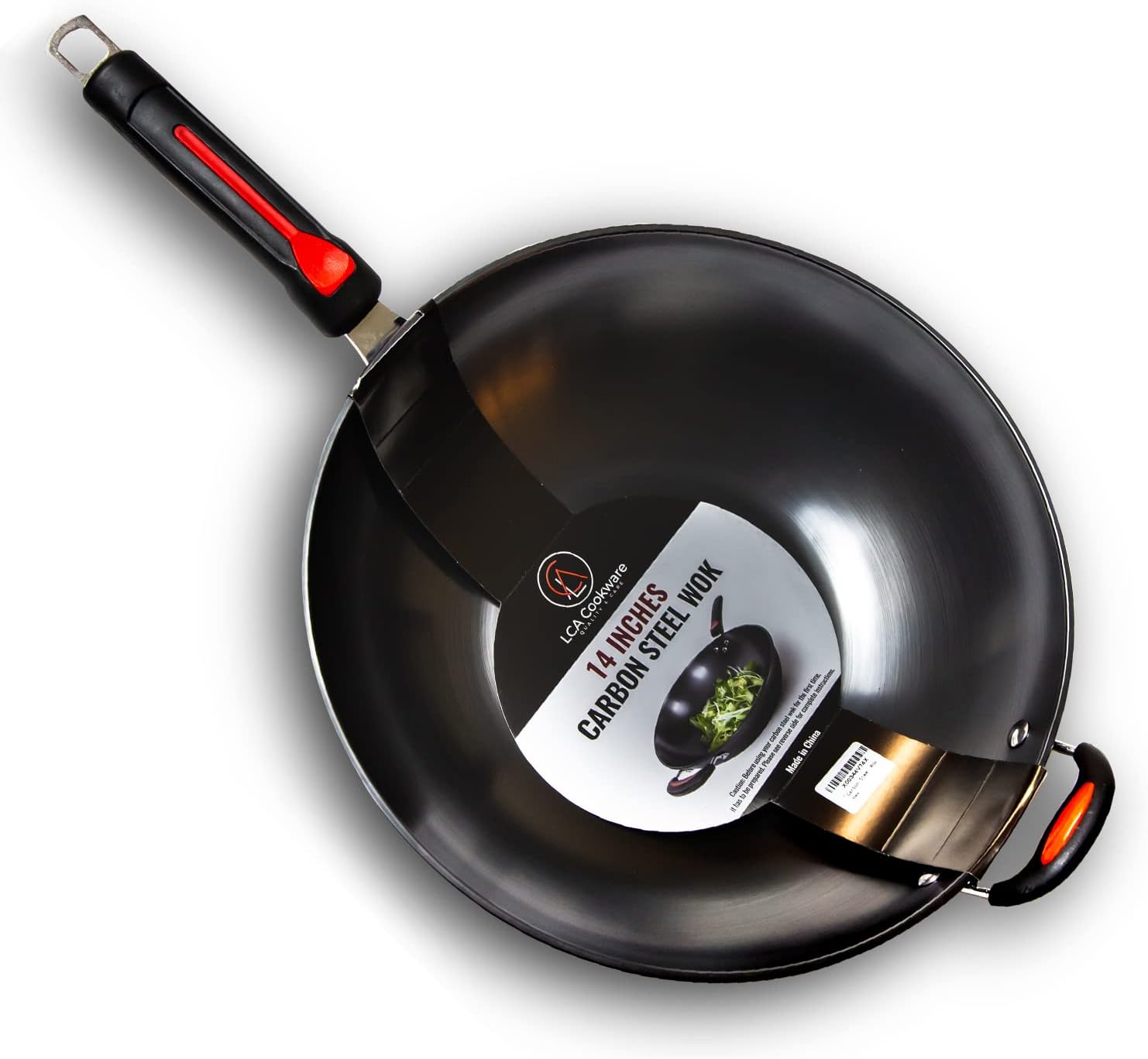 Amazon.com: Wok de acero al carbono - Wok chino de 14 pulgadas con woks ...