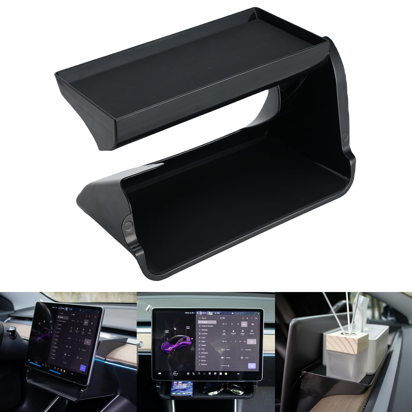 UZW Tesla Model Y/3 Under Screen Storage with Tray, Tesla Center ...