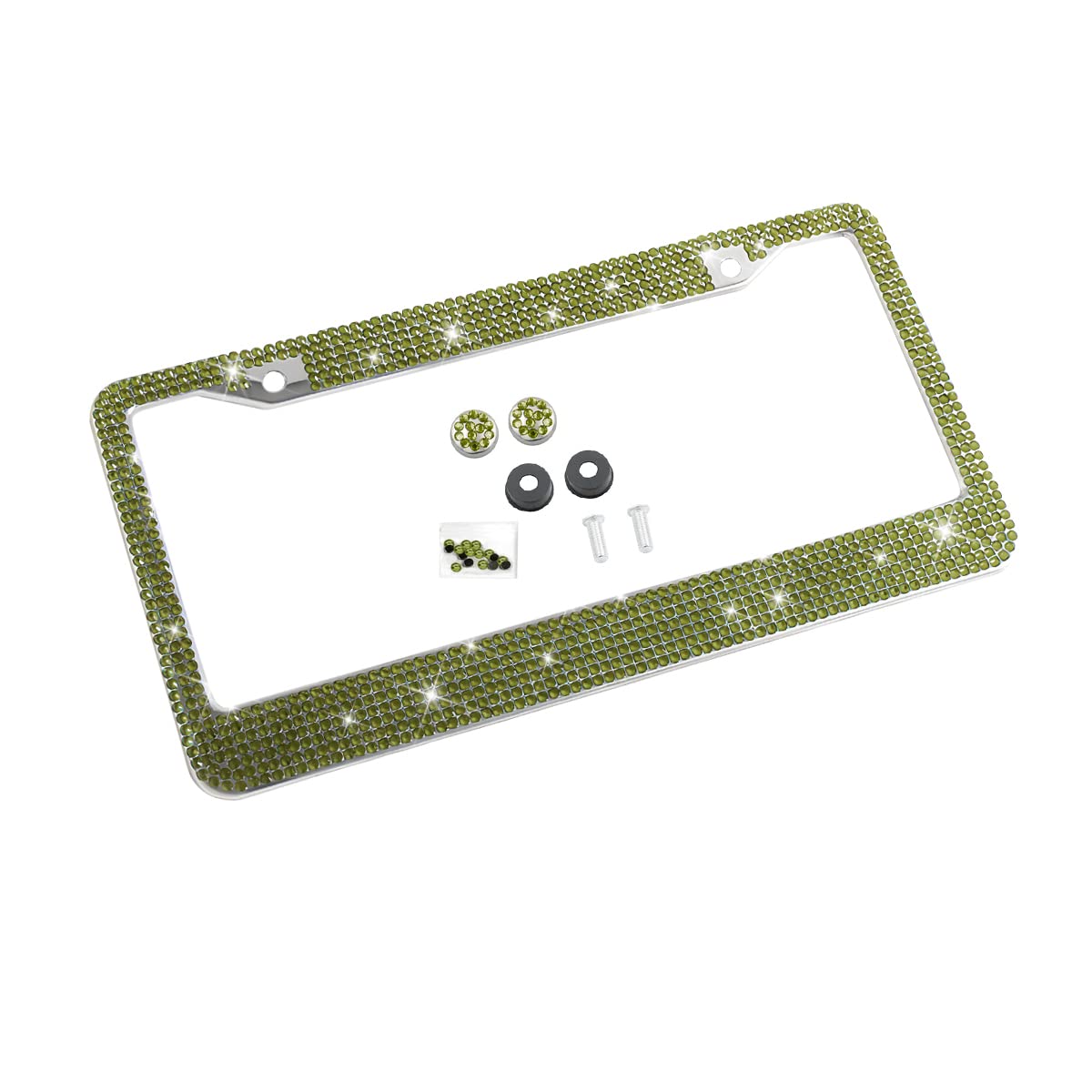 Amazon.com: YALOK Bling Car License Plate Frame, Sparkly Rhinestone ...