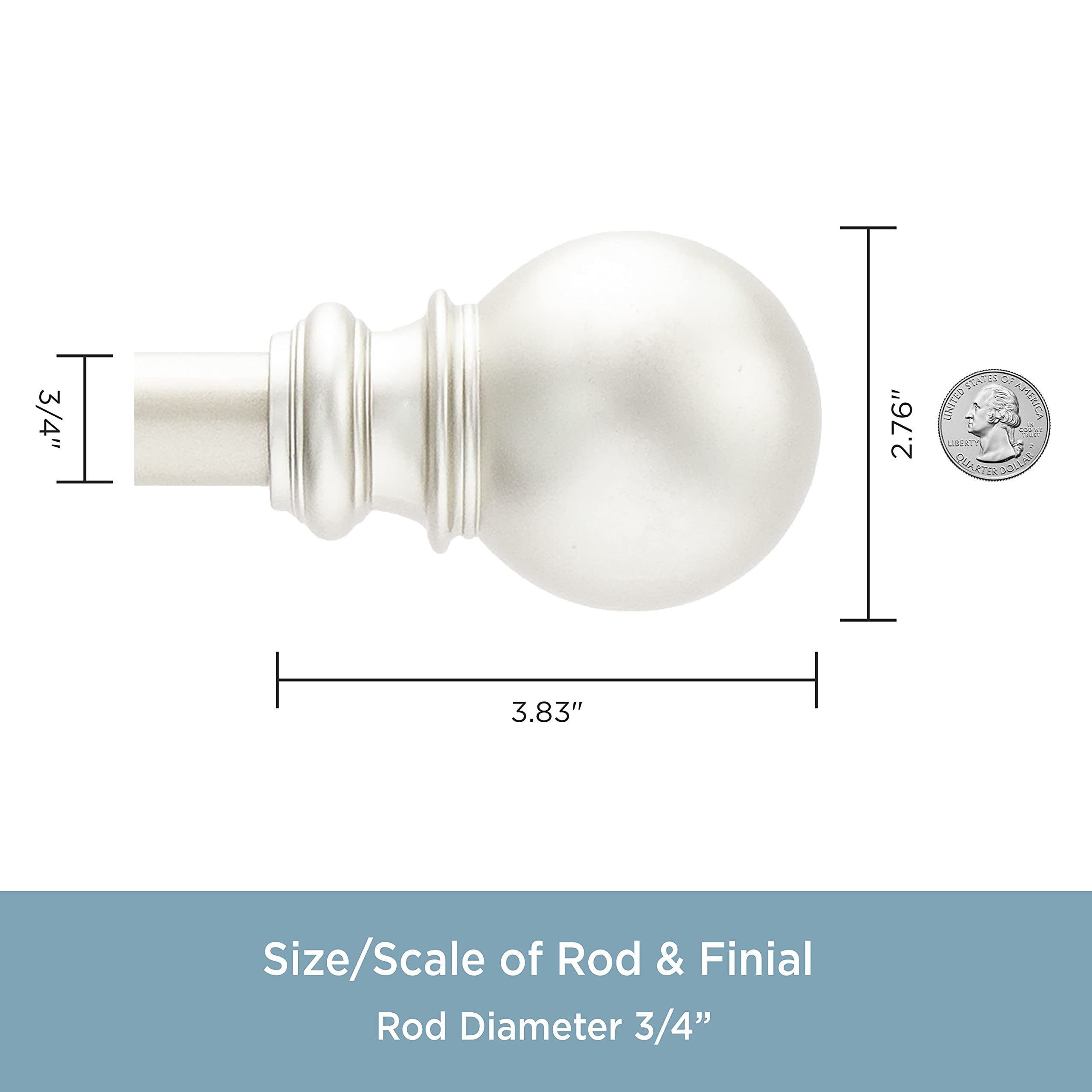 Kenney Bryce 3/4" Decorative Bay Window Double Curtain Rod, 78-144 ...